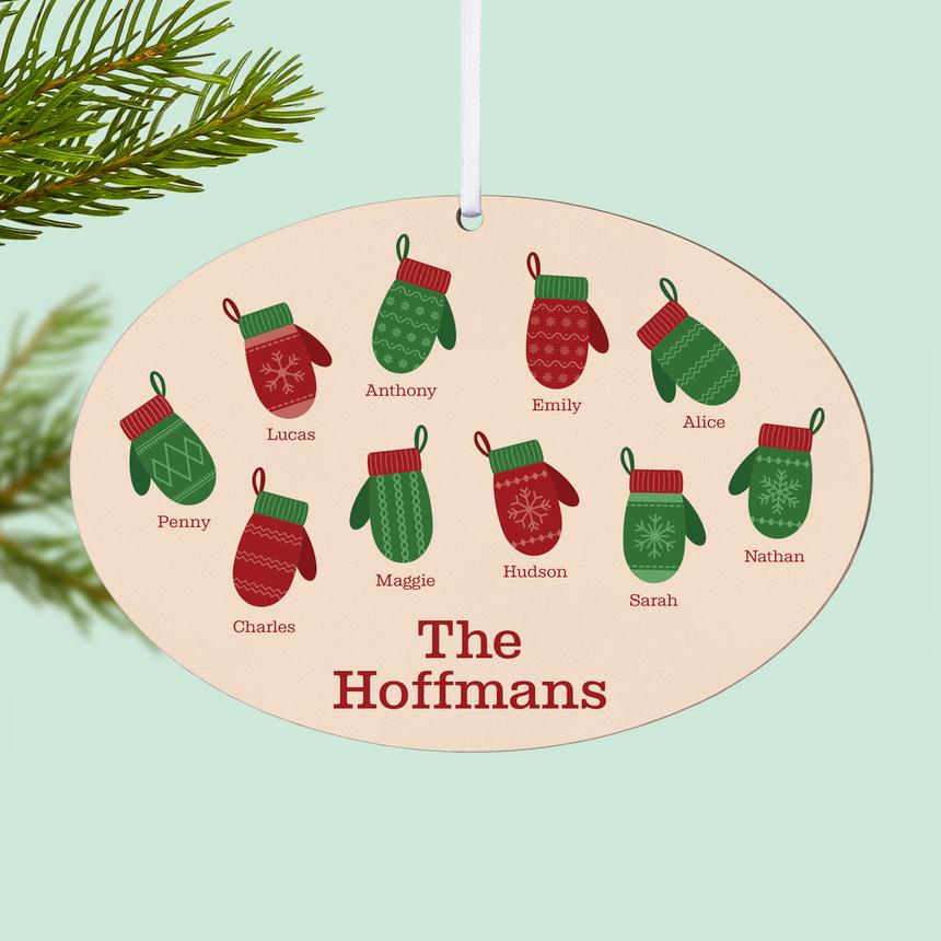 Family Mittens Oval Ornament at Gifts.com