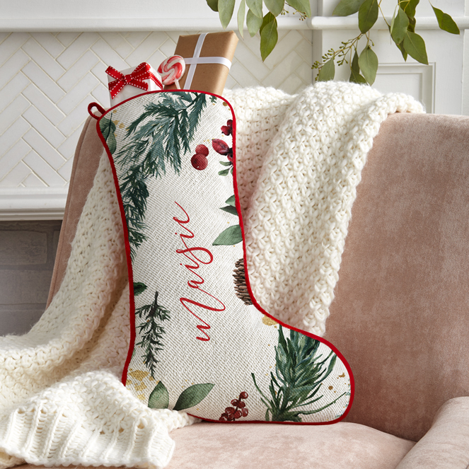 Watercolor Pine Stocking | Stocking Shop
