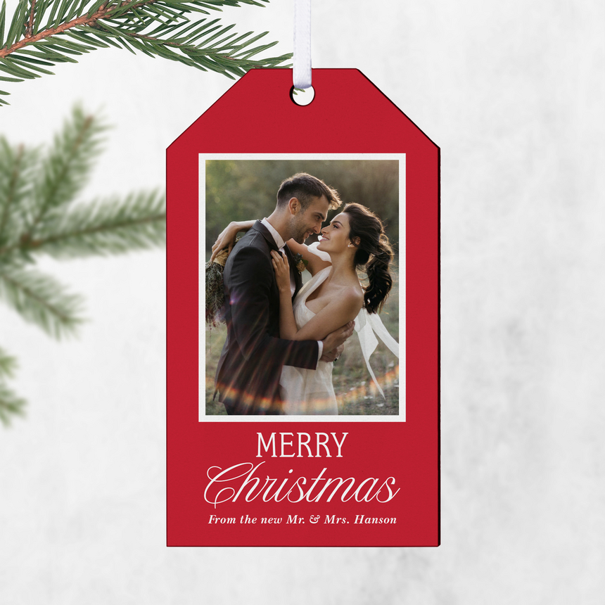 Couple Photo Gift Tag Ornament at Gifts.com