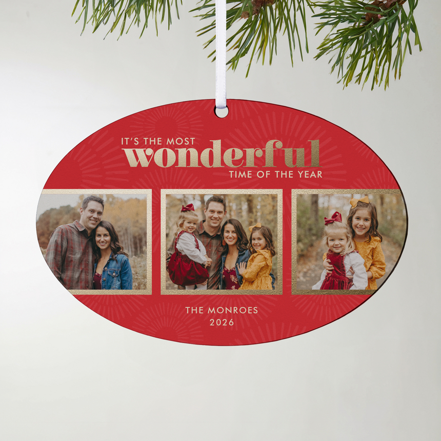 Most Wonderful Time Photo Collage Oval Ornament at Gifts.com