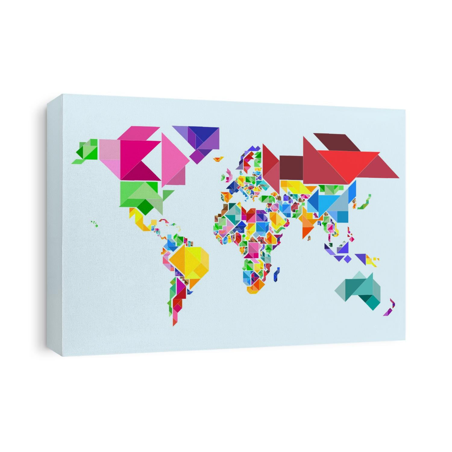 Tangram Abstract World Map Canvas Print | CanvasWorld