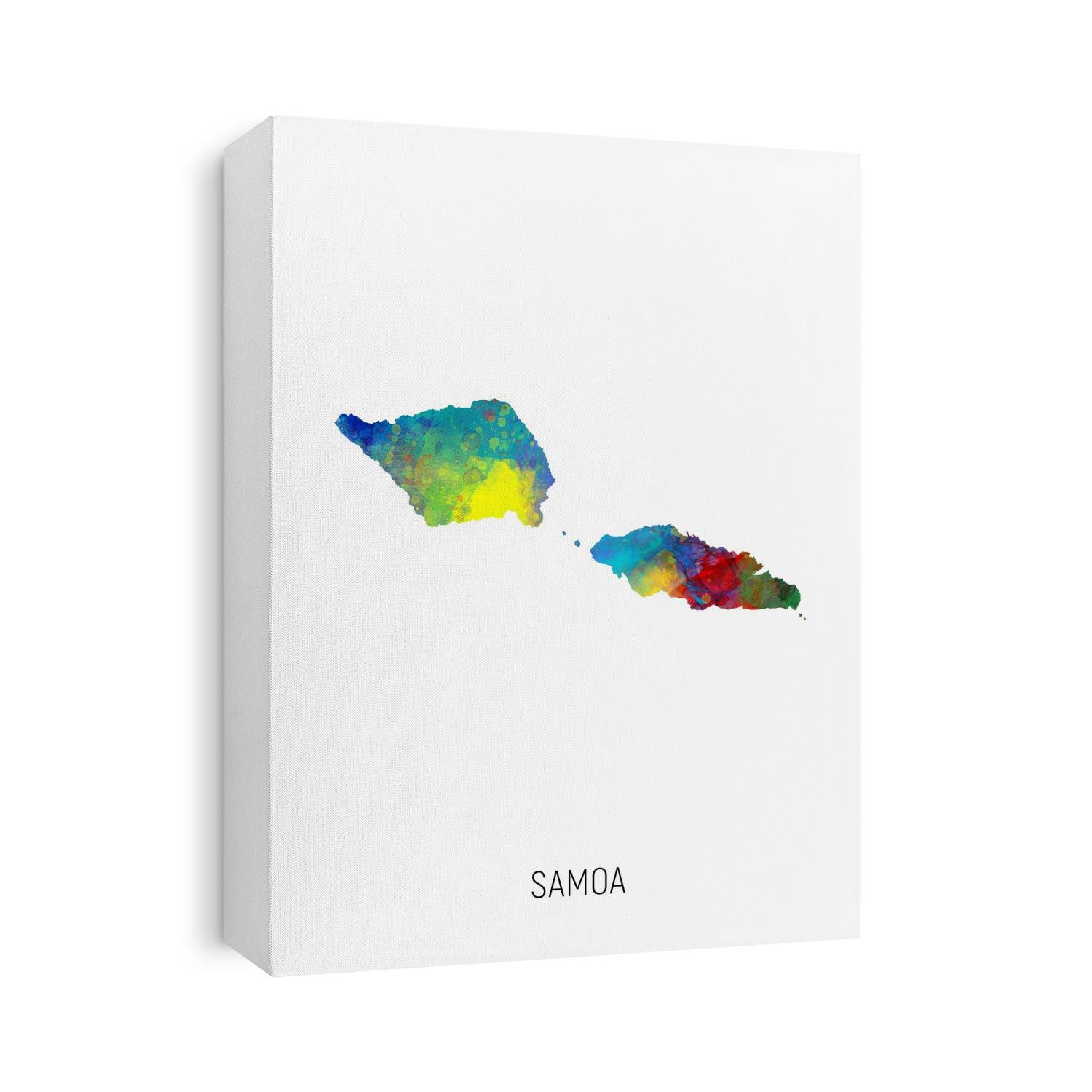 Samoa Watercolor Map Canvas Print | CanvasWorld