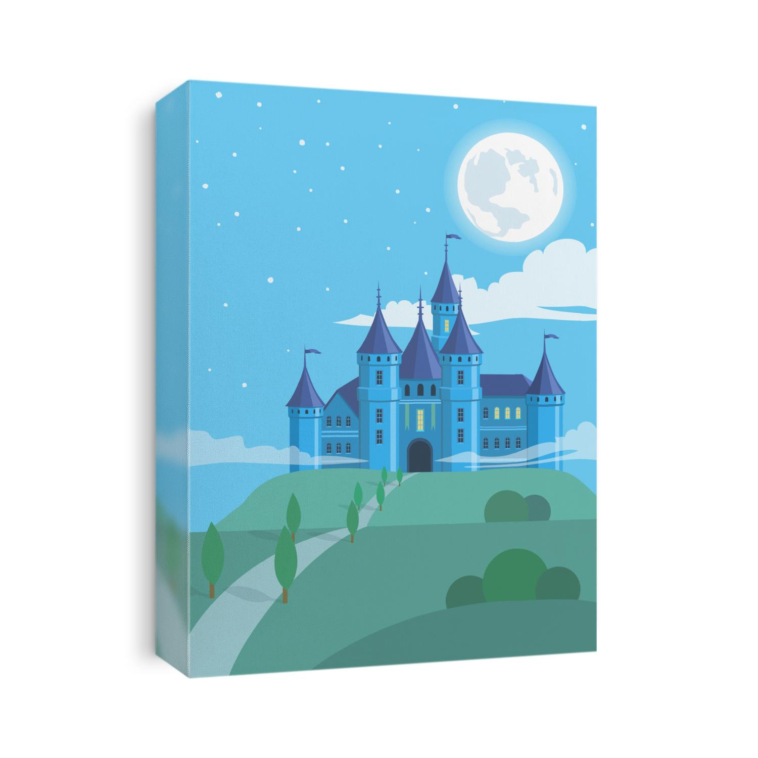 Vector Cartoon Magic Castle In Vertical Format Canvas Print | CanvasWorld