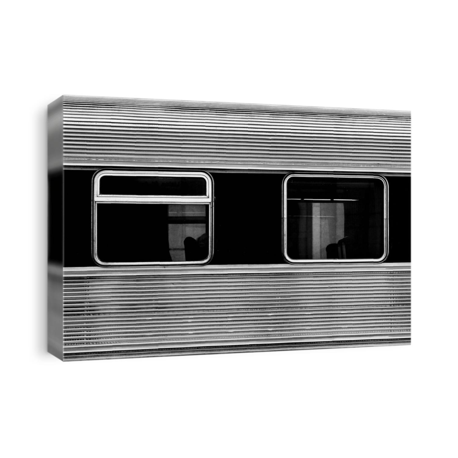 Train Carriage Windows. Metallic Texture Monochrome Photography Canvas ...